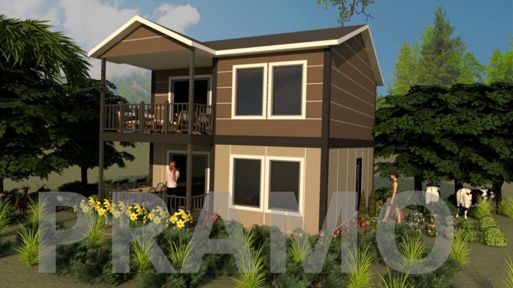 122 M2 DOUBLE STOREY STEEL HOUSING - Pramo Prefabricated